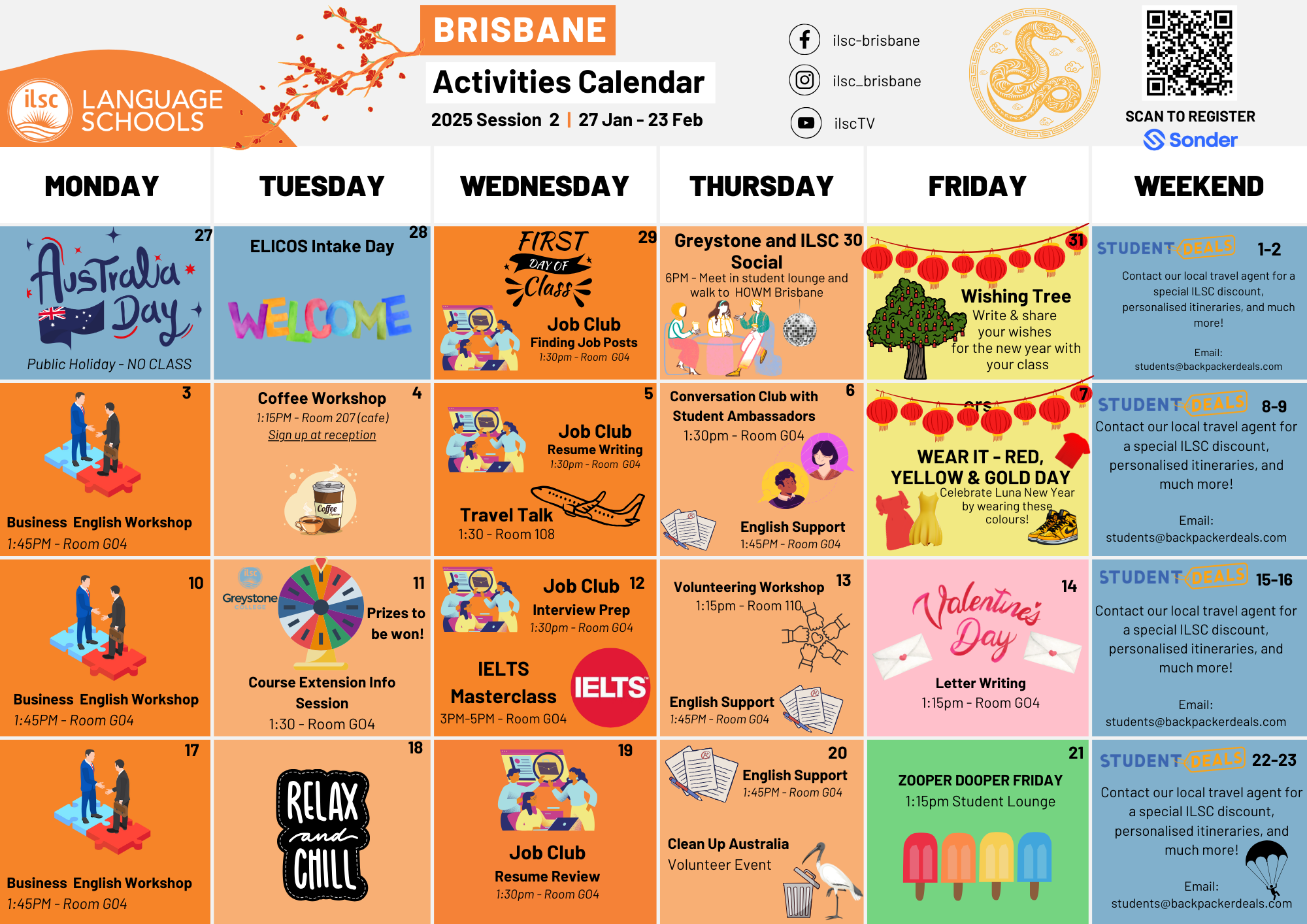ILSC Australia Current Activities Calendars